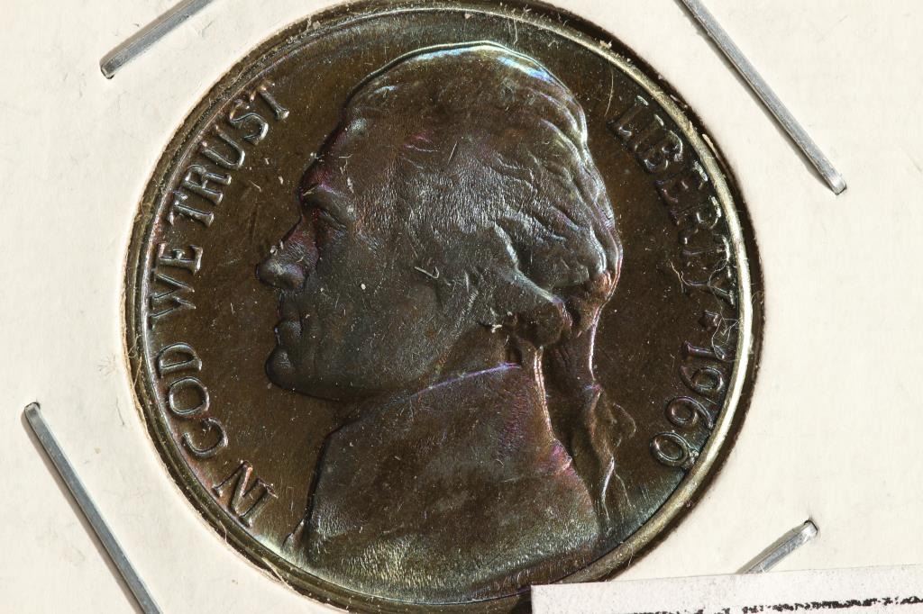 SUPER BLUE TONING ON 1960-D JEFFERSON NICKEL