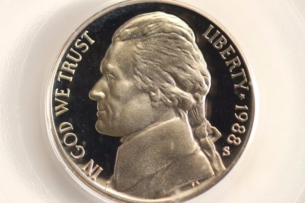 1988-S JEFFERSON NICKEL PCGS PR69 DCAM