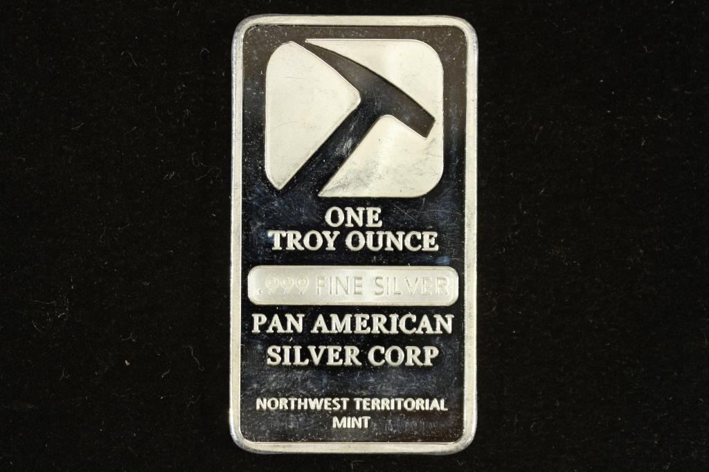 1 TROY OZ .999 FINE SILVER INGOT PAN AMERICAN SILV