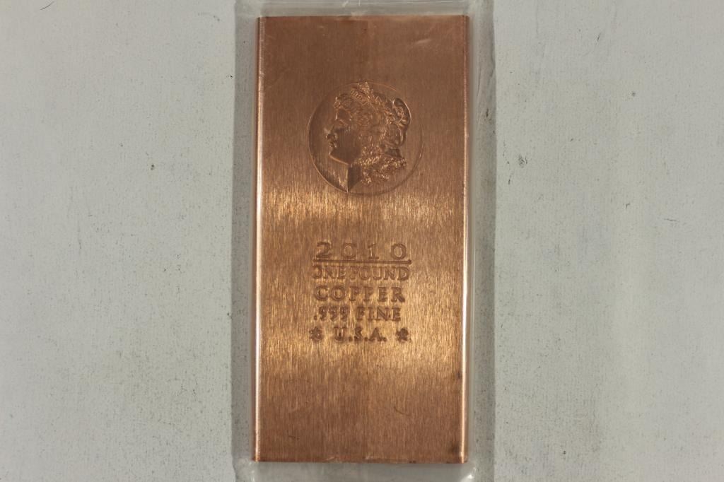 1 POUND .999 FINE COPPER BAR