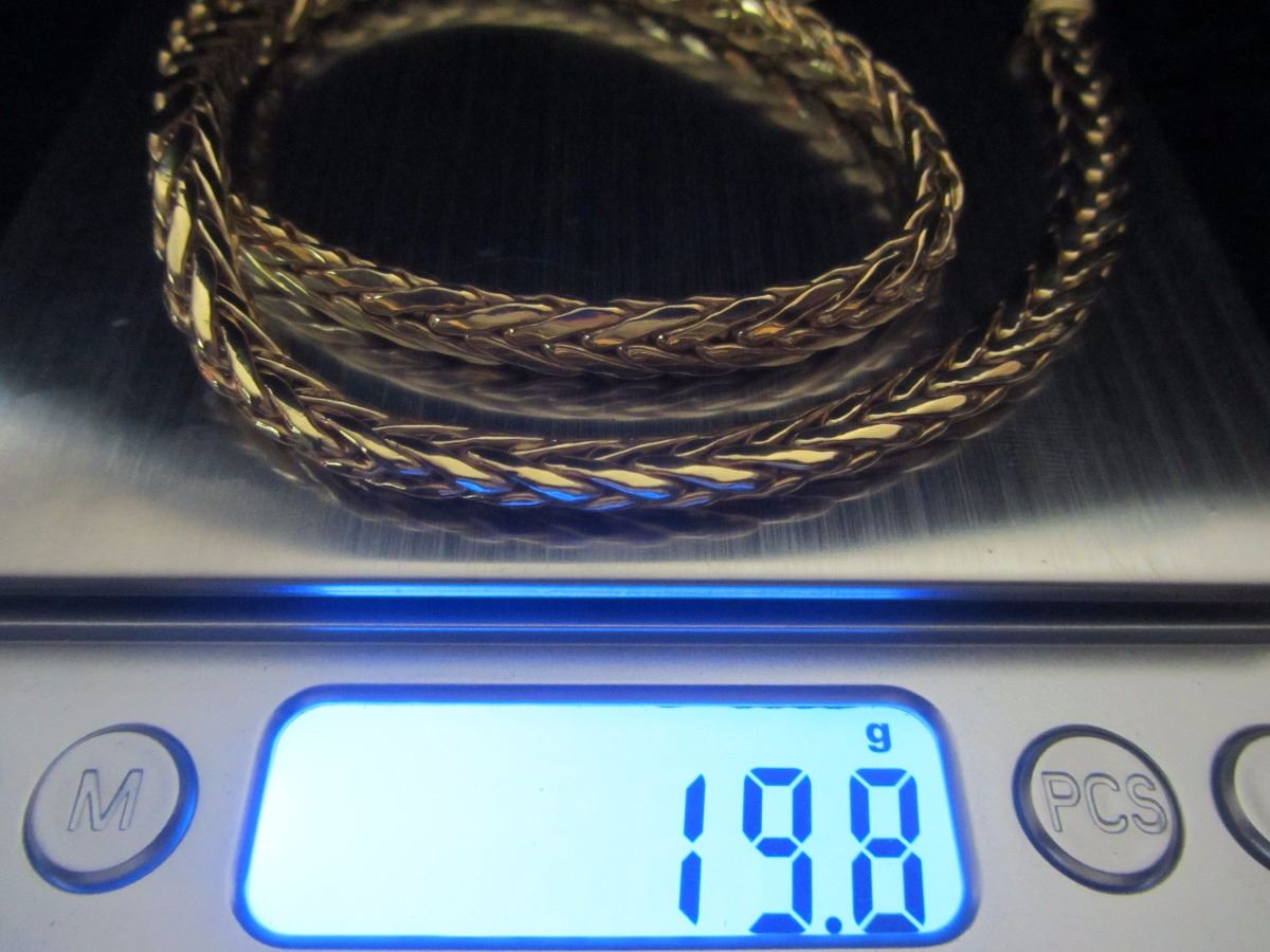 14K Yellow Italian Gold Palma Link Neck Chain Stamped ITALY, IWW, 14kt ...