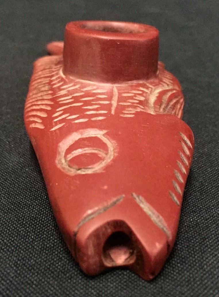 Catlinite Pipestone Effigy Pipe Bowl