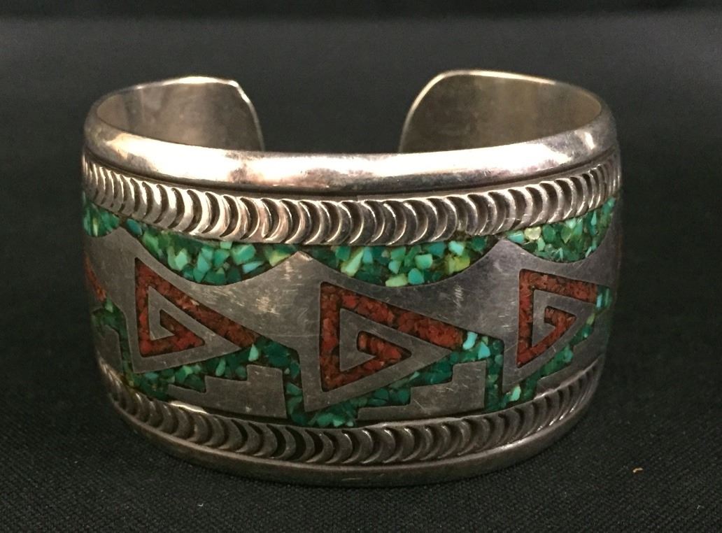 Inlay Bracelet -Carl Allen Begay -Navajo