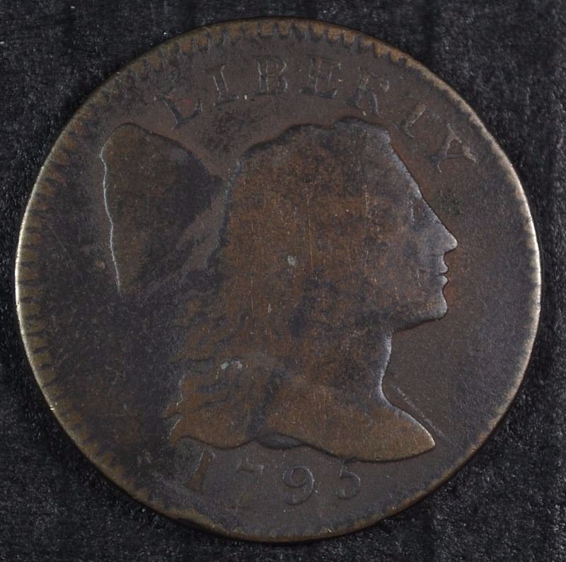 1795 LARGE CENT VG RARE! NICE COLOR & SURFACES!