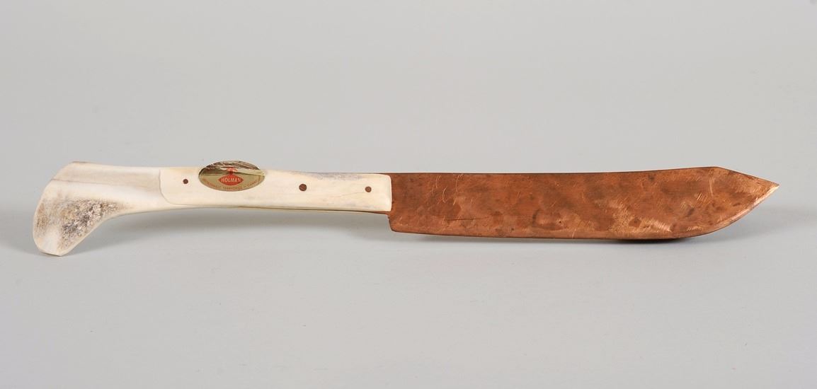 Inuit Snow Knife with Copper Blade and Bone Handle From Holman Island ...