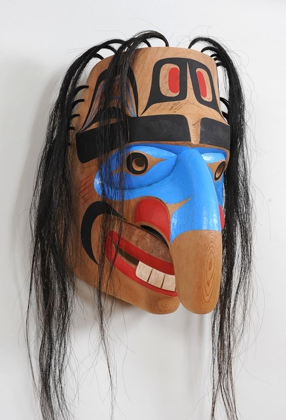 Kwagiulth Fool Mask Carved by Tony Hunt Jr. 17" H. 11 1/2" W. Good ...