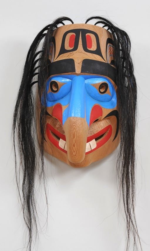 Kwagiulth Fool Mask Carved by Tony Hunt Jr. 17" H. 11 1/2" W. Good ...