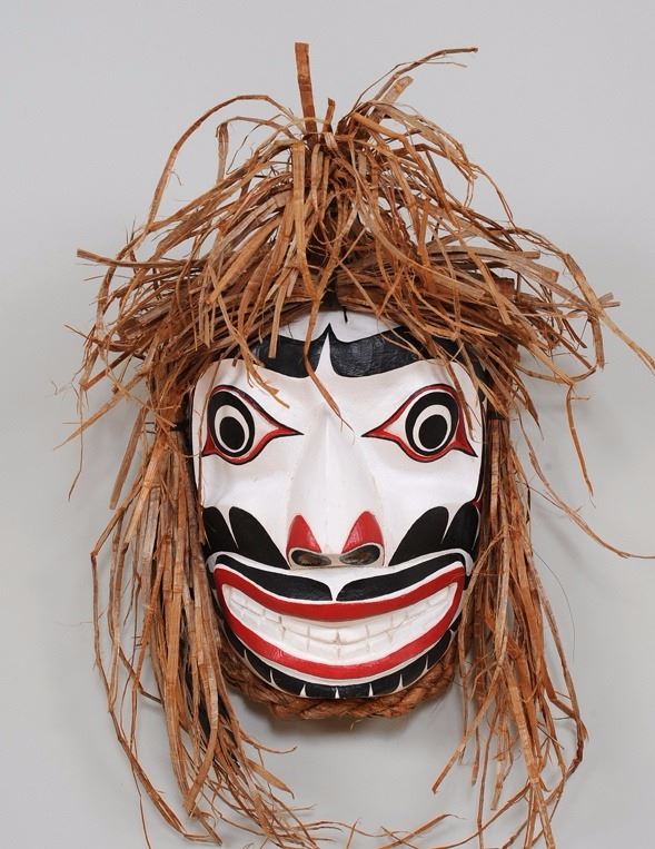 Kwakiutl Laughter Mask by Terrance Isaac - Alert Bay, B.C. 8 1/2" H. 7 ...