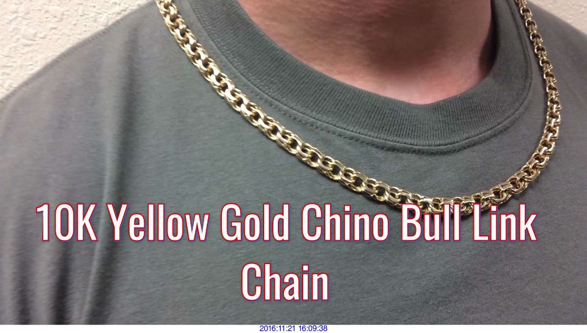 10K YELLOW GOLD CHINO BULL LINK CHAIN (NECKLACE)
