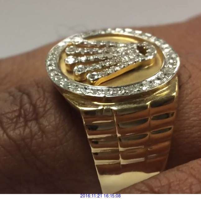 14K GOLD MEN'S DIAMOND CROWN RING