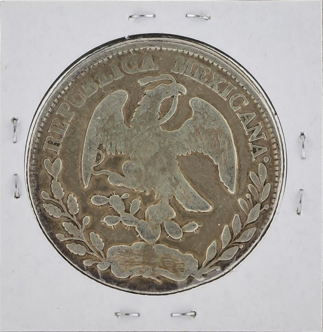 1877 ZS JS Mexico 8 Reales Silver Coin KM 377.13