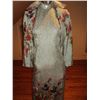 Vintage Metallic Cheongsam Chipao hand painted lurex dress and jacket 1950