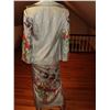 Vintage Metallic Cheongsam Chipao hand painted lurex dress and jacket 1950