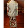 Vintage Metallic Cheongsam Chipao hand painted lurex dress and jacket 1950