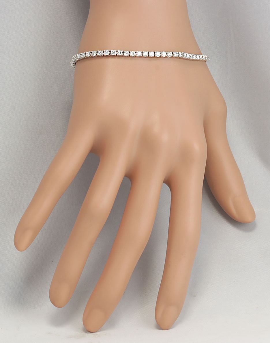 3.50CTW Natural Diamond Bracelet In 14K Solid White Gold
