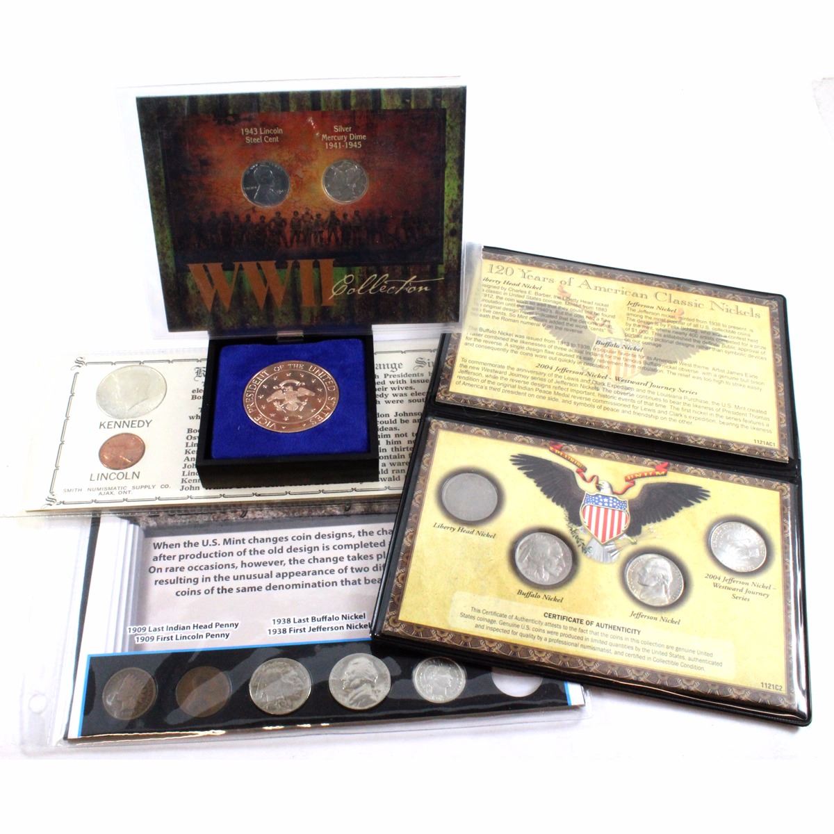 Estate Lot of 5x Various USA Commemorative Novelty Coin Sets & 1x Vice ...
