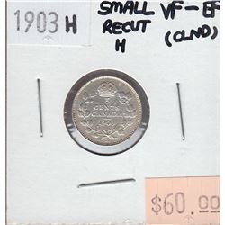 5-cent Canada 1903H Small Recut H VF-EF (Cleaned)