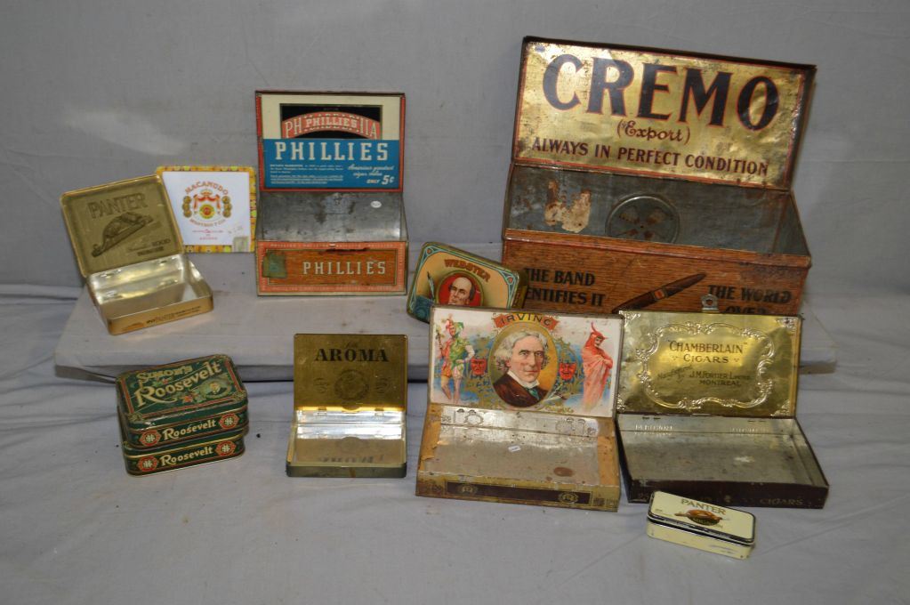 Lot of Two Items : Large Antique Cigar Tin "Cremo the World's Best ...