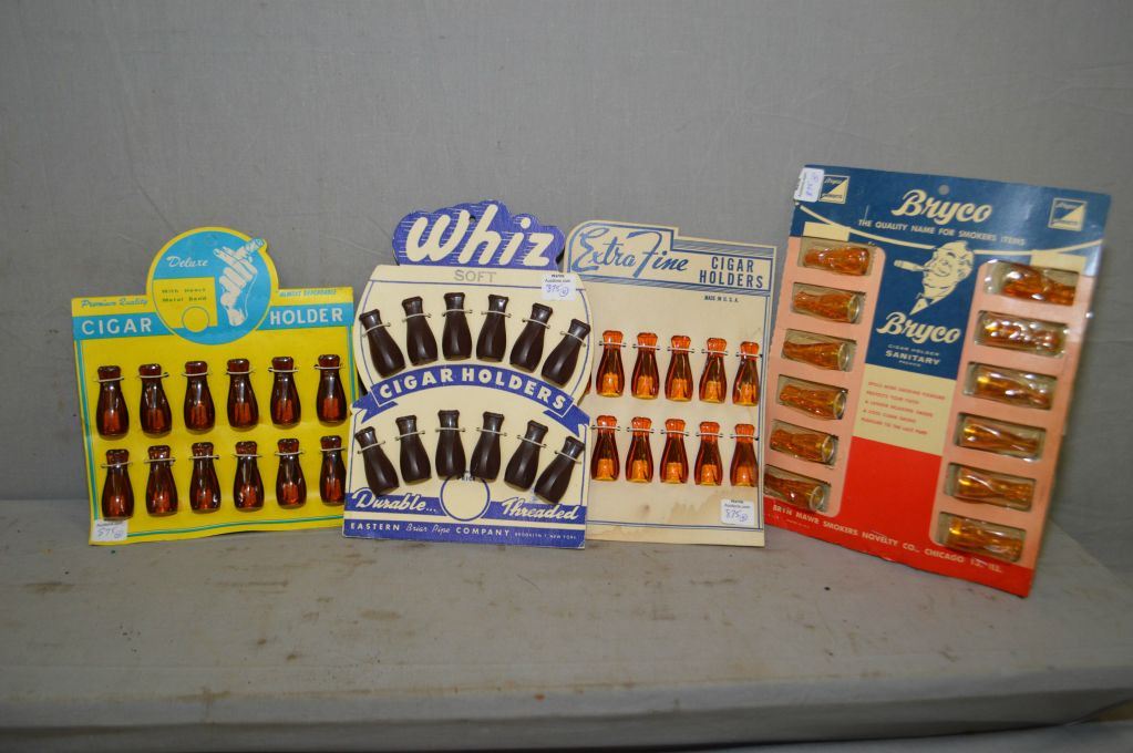 Lot of Four Vintage Cardboard Store Displays Full of Cigar Holders ...