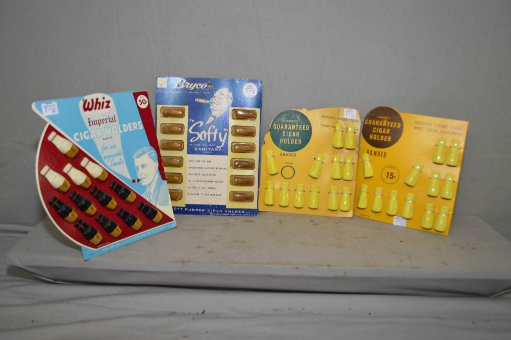 Lot of Four Vintage Cardboard Store Displays Full of Cigar Holders ...