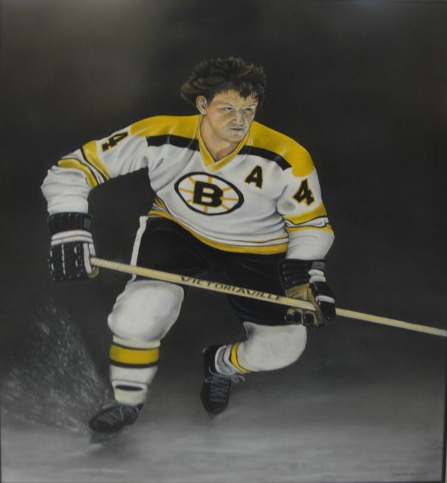 Framed original colour pencil drawing "Bobby Orr" by renowned Scottish ...
