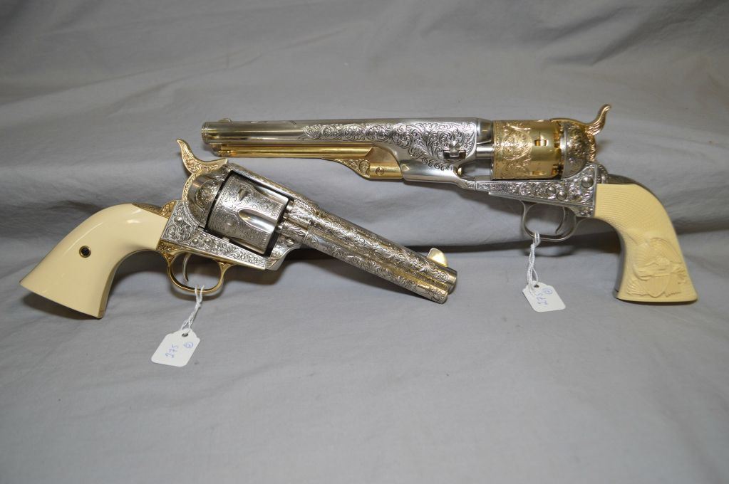 Two Franklin Mint replica non-firing hand guns including Colt .45 and a ...