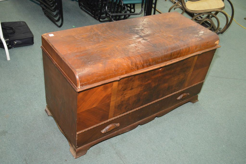 Walnut cedar lined blanket chest by Boshard