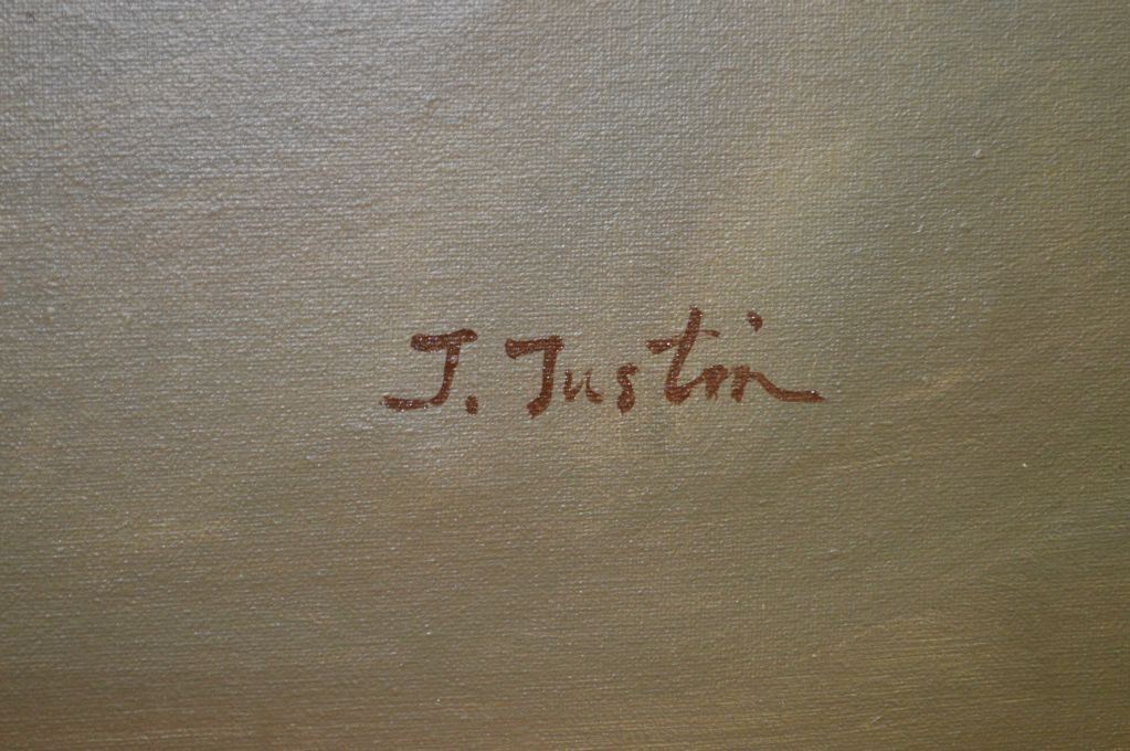 Framed original oil on canvas still-life floral painting signed by ...