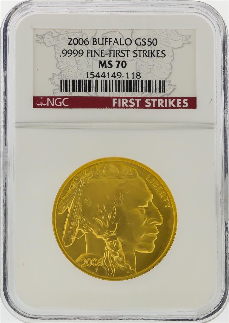 2006 $50 American Buffalo Gold Coin First Strike NGC Graded MS70