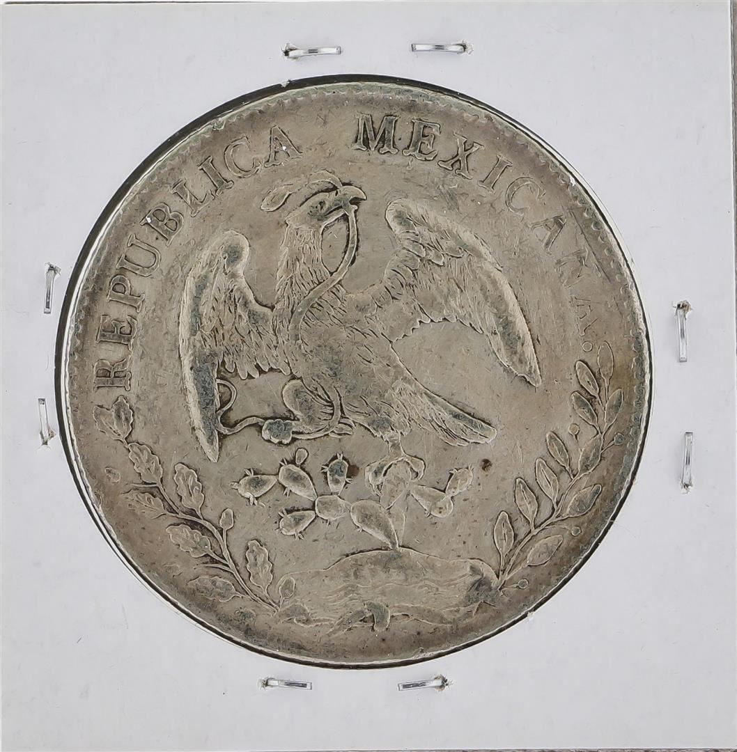 1891 ZS JS Mexico 8 Reales Silver Coin KM 377.13