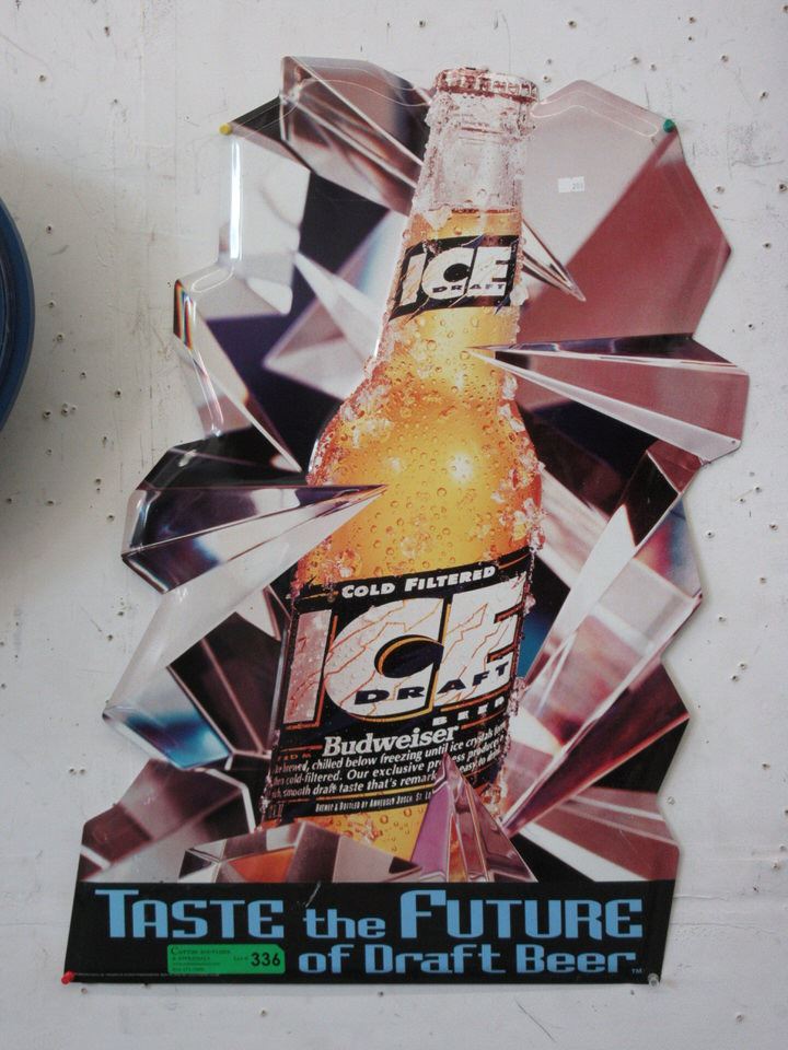 1993 Metal Budweiser Ice sign