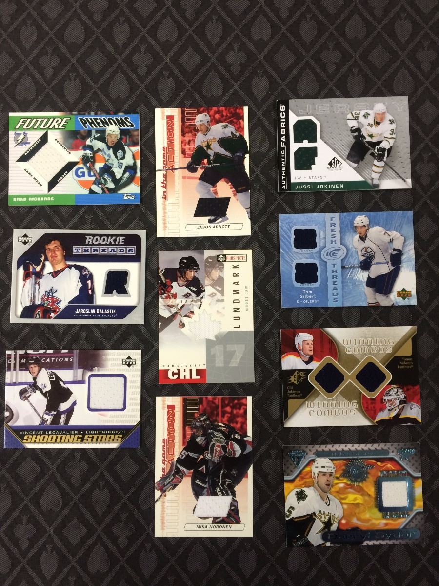 10 GAME WORN JERSEY HOCKEY CARDS