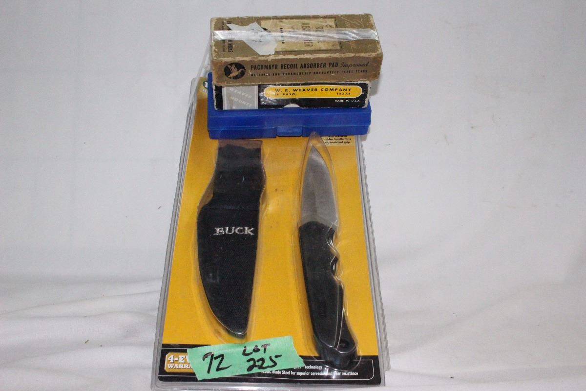 Buck Knife; Parker Hale Scope Bases; Exacto Knife Kit; Packmayr Recoil Pad