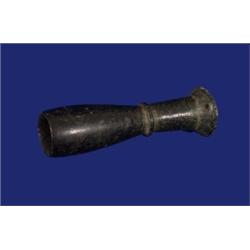 Ancient Polished Basalt "Cloud Blower" Pipe From Columbia River 3" H. 1" W. Good Condition