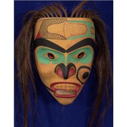 Tsimshian Carved Alder "High Born Lady" Mask with Abalone Labret by Tom ...
