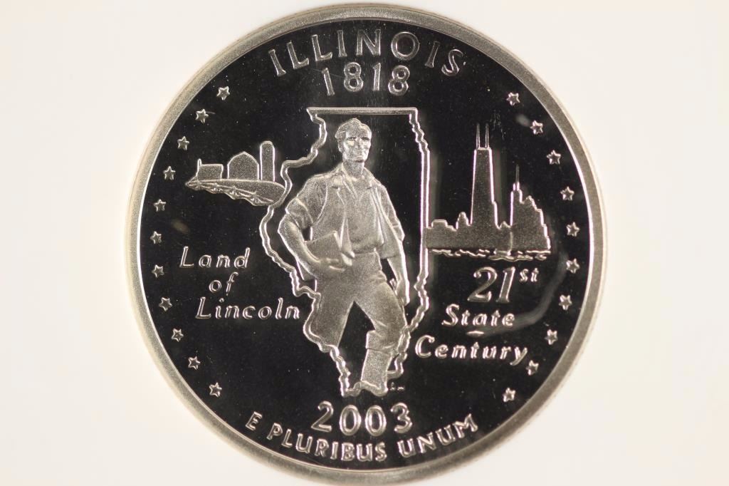 2003-S SILVER ILLINOIS QUARTER NGC PF69 ULTRA CAMEO