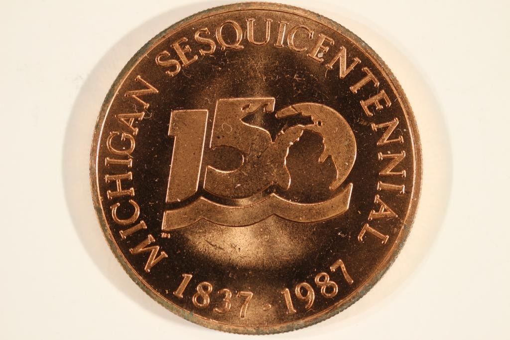 1837-1987 MICHIGAN SESQUICENTENNIAL COPPER TOKEN