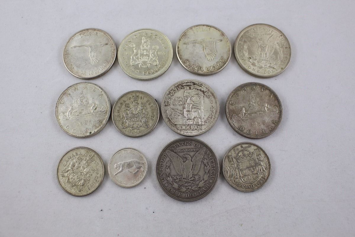 Canada And Us Silver Coins Packaged For Resale Able Auctions