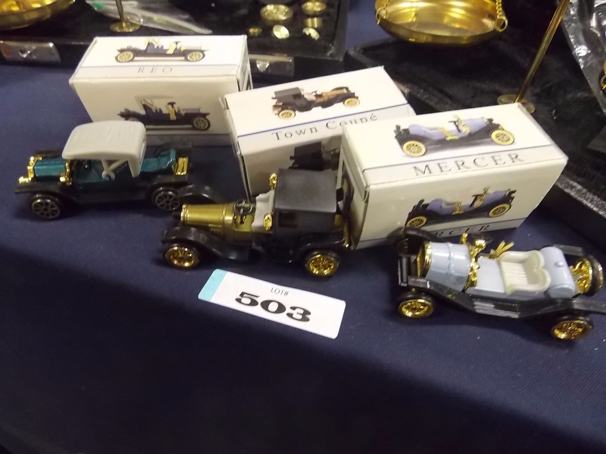 MINITURE MODEL CARS - MERCEDES, MERCER, REO = 3 TTL