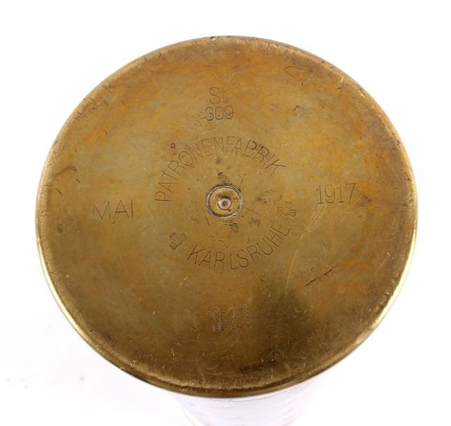 WWI German 77mm Brass Trench Art Artillery Shell