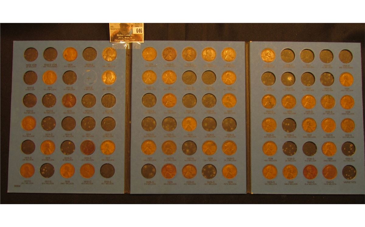 1909-1940S Partial Set of Lincoln Cents in a Whitman Coin folder. Lots ...