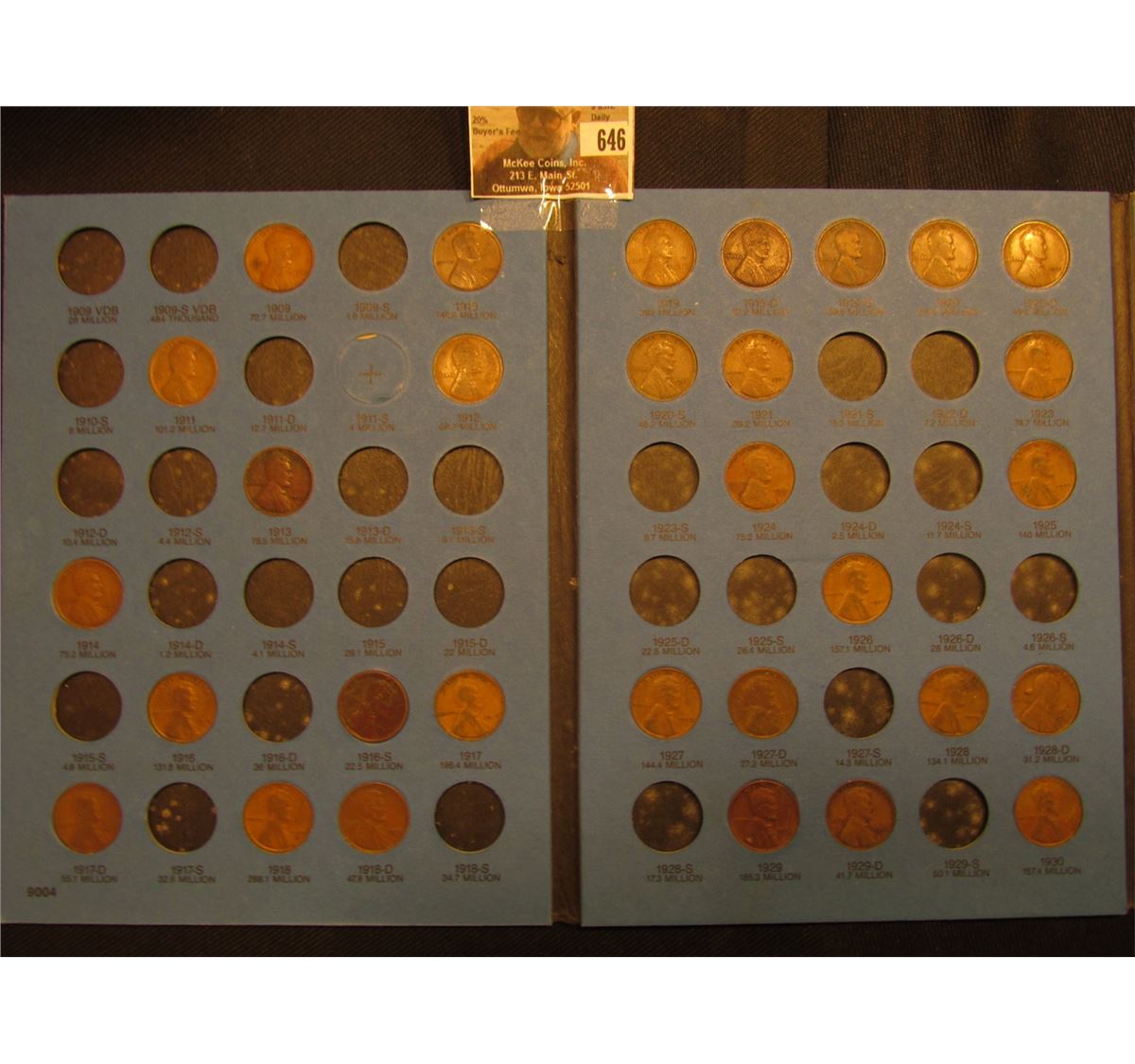 1909-1940S Partial Set of Lincoln Cents in a Whitman Coin folder. Lots ...