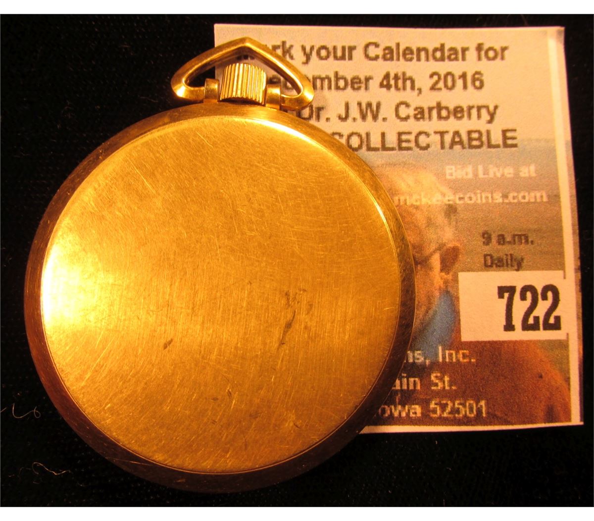 Helbros Watch Co. 17 Jewel Open-faced Pocket Watch with gold-filled ...