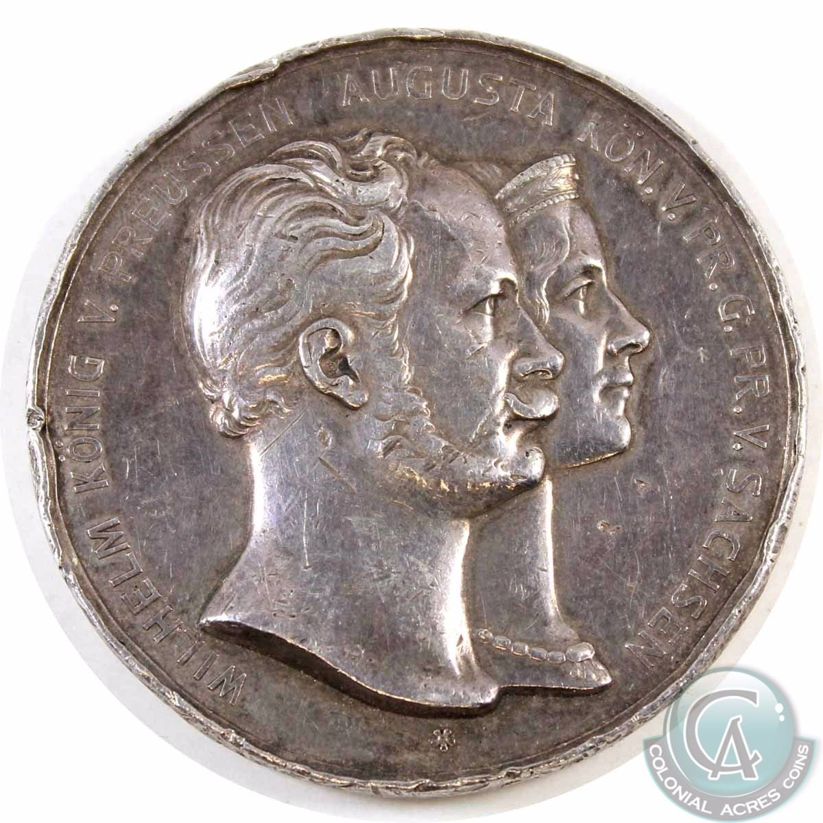 Medallion: Antique German Medal featuring the bust of Wilhelm Konig V ...