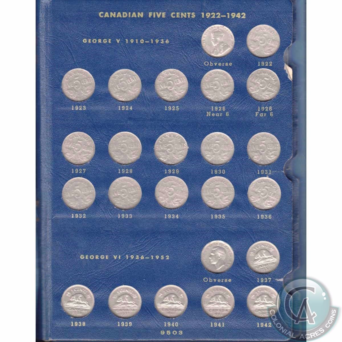 5-cents: Complete 1923-1967 Canada Nickel Collection including the 1926 ...