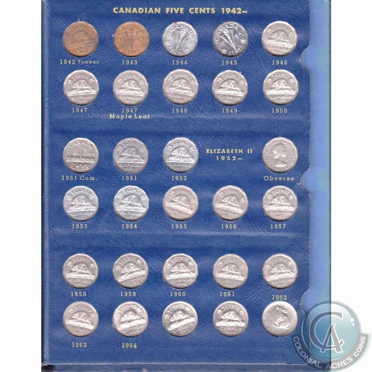 5-cents: Complete 1923-1967 Canada Nickel Collection including the 1926 ...