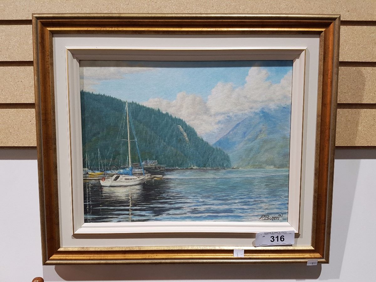SIGNED GLYCEE PRINT 19" X 16" DEEP COVE AFTER THE RAIN