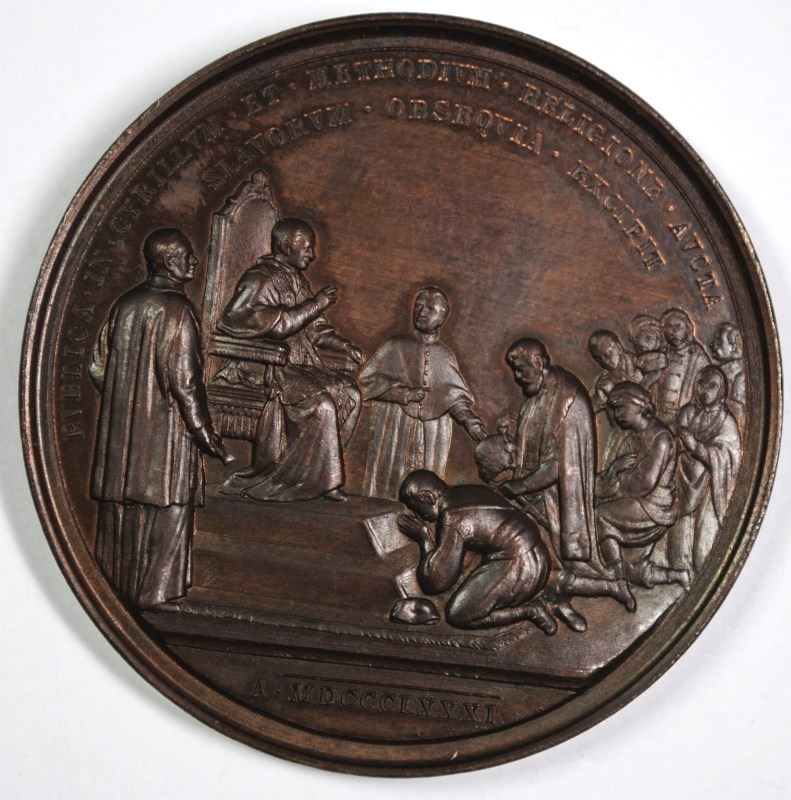 BRONZE PAPAL MEDAL POPE LEO XIII ANNO III