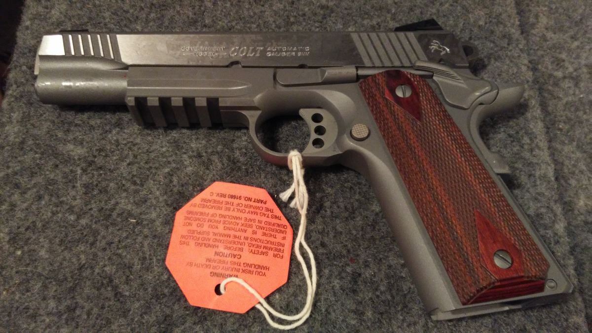 Colt Rail Gun Brushed stainless steel 45Acp.5" barrel