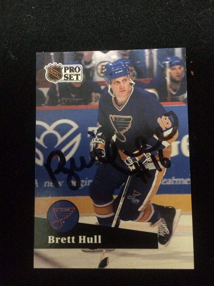 BRETT HULL AUTOGRAPHED NHL PRO DET HOCKEY CARD